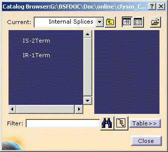 Placing Internal Splice from Catalog