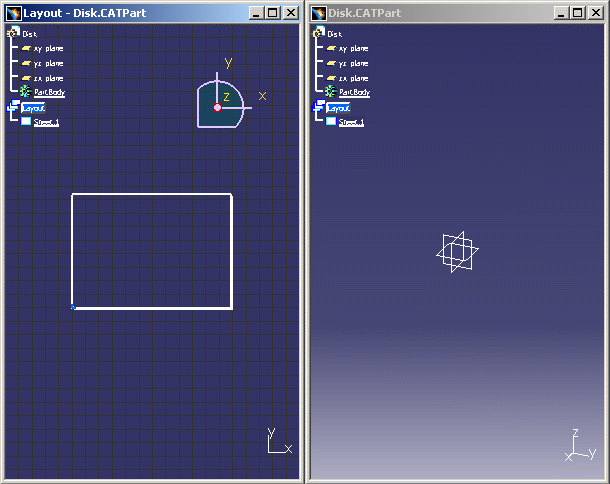 Entering the 2D Layout for 3D Design Workbench