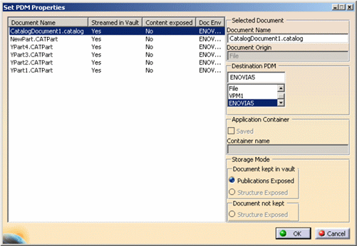 Saving a CATIA V5 Catalog in ENOVIA LCA