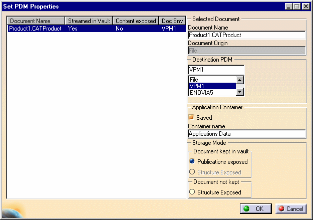 Saving DMU Applicative Data in ENOVIA VPM